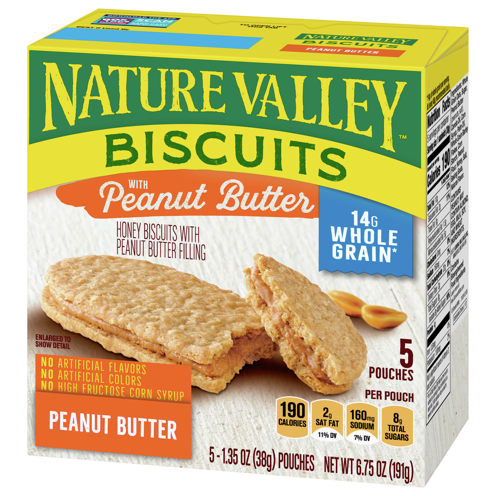 Nature Valley Biscuits, Peanut Butter-Front-Right-Elevated