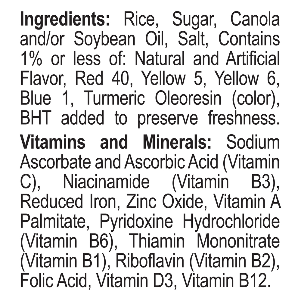 Fruity Pebbles Cereal, Fruit Flavor, Large Size-Ingredients