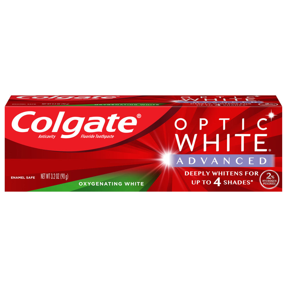 Colgate Optic White Toothpaste, Anticavity Fluoride, Oxygenating White ...