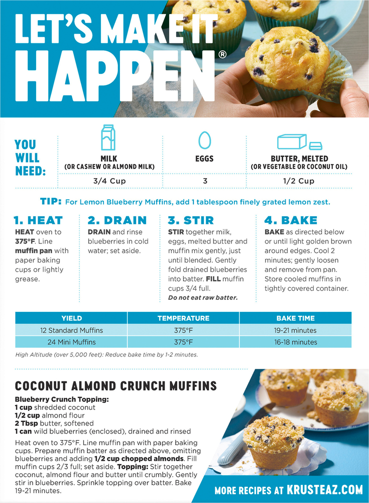 Krusteaz Gluten Free Wild Blueberry Muffin Mix-Planogram-Back