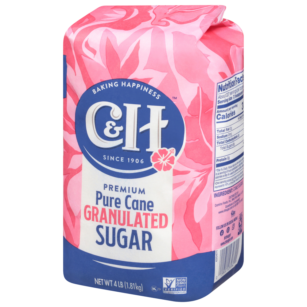 C&H Premium Pure Cane Granulated Sugar-Front-Right-Elevated