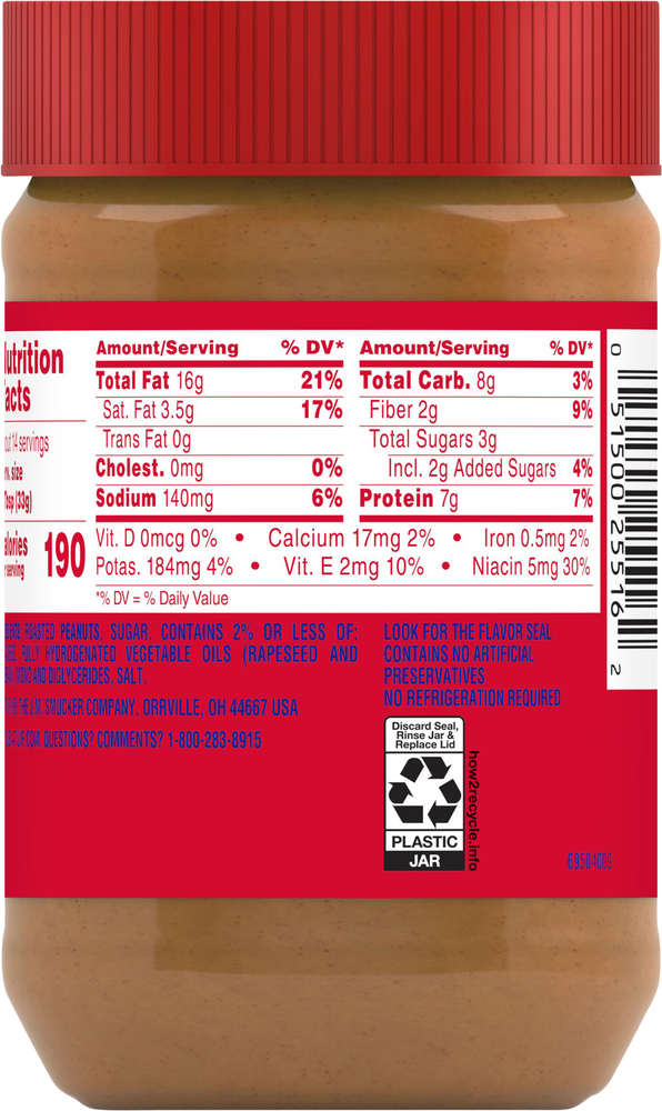 Jif Peanut Butter, Creamy-Planogram-Back