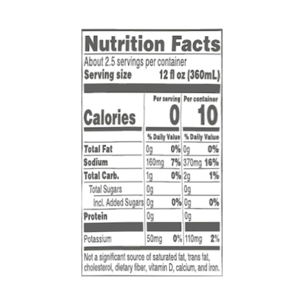 Gatorade G Zero Thirst Quencher, Zero Sugar, Lime Cucumber-Nutrition-Facts