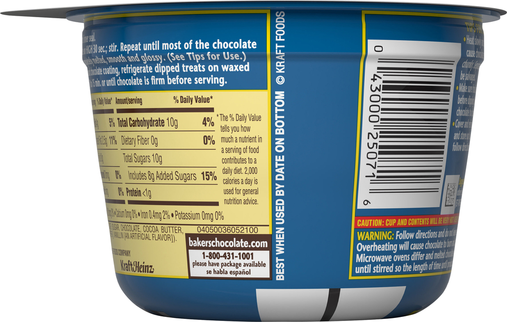 Baker's Dipping Chocolate, Real Milk Chocolate-Planogram-Back