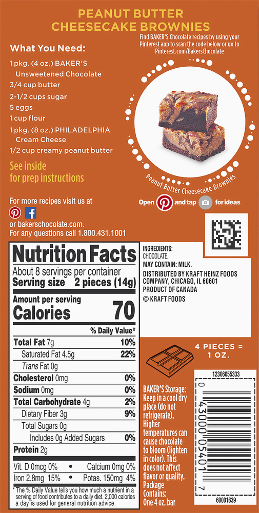 Baker's unsweetened chocolate store