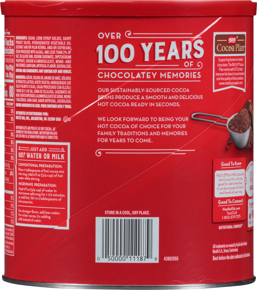 Nestle Hot Cocoa Mix Classic Rich Milk Chocolate Flavor Planogram Back
