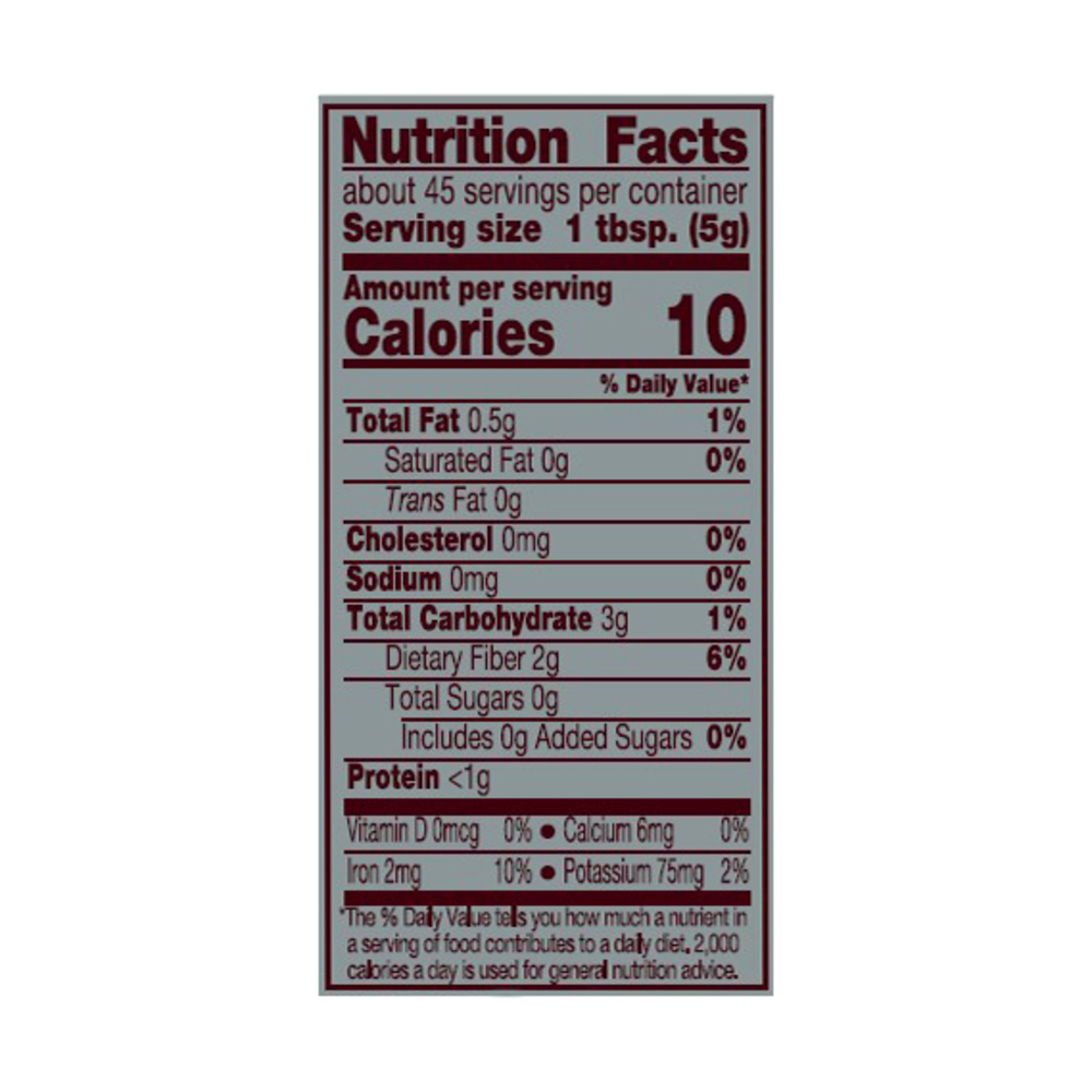 Hershey's 100% Cocoa, Natural Unsweetened-Nutrition-Facts