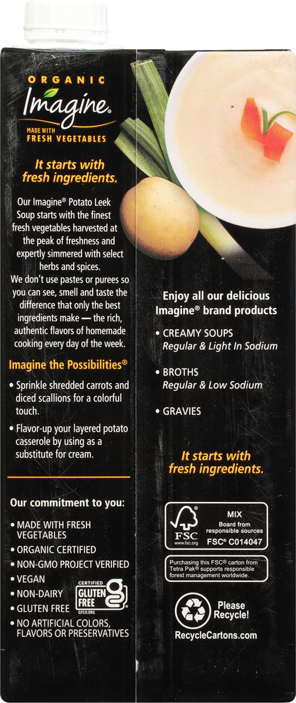 Imagine Creamy Soup, Organic, Potato Leek-Planogram-Back