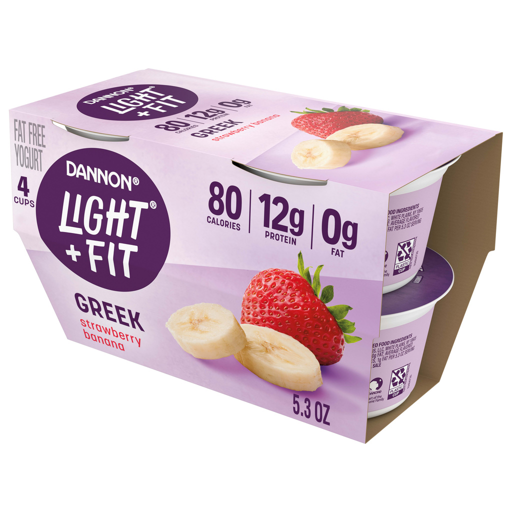 Dannon Light + Fit Fat Free Greek Strawberry Banana Yogurt-Hero