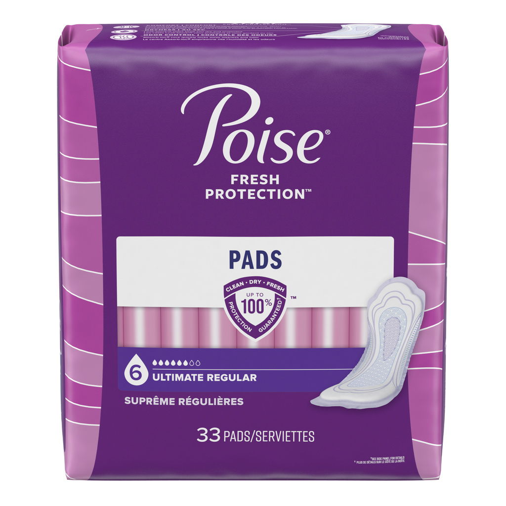 Poise Fresh Protection Pads, 6, Ultimate Regular-Hero