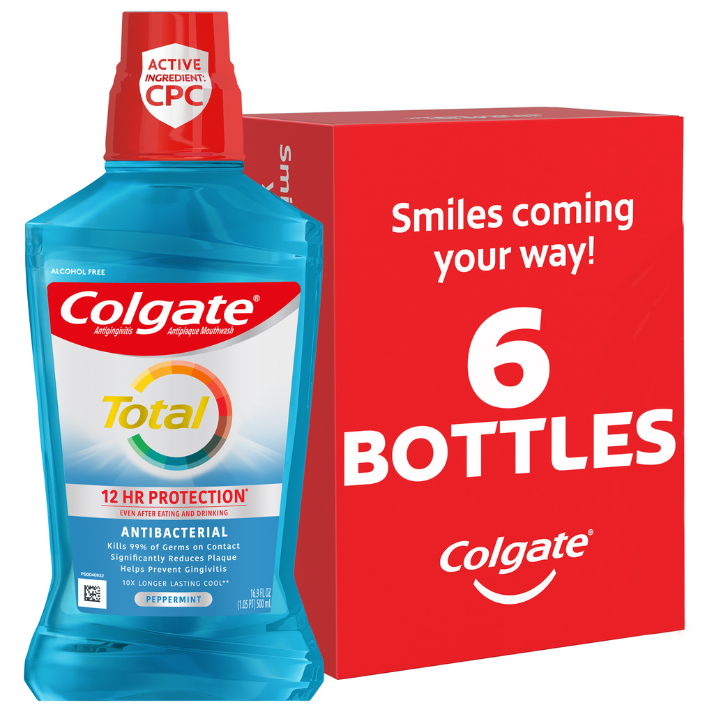 Colgate Total Mouthwash, Antibacterial, Peppermint-Hero
