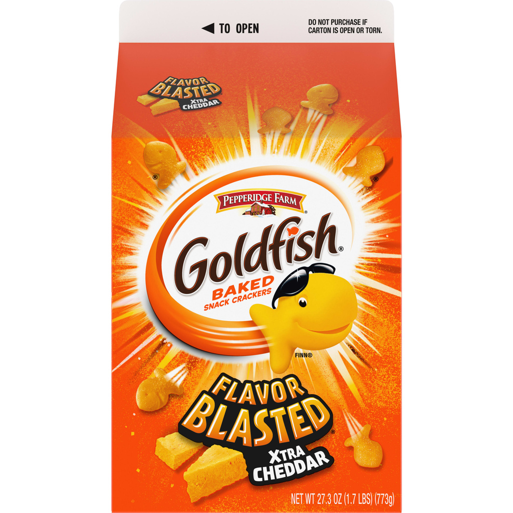 Goldfish Snack Crackers, Xtra Cheddar, Flavor Blasted, Baked-Hero