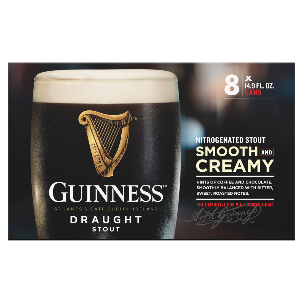 Guinness Beer, Draught Stout, Nitrogenated-Hero