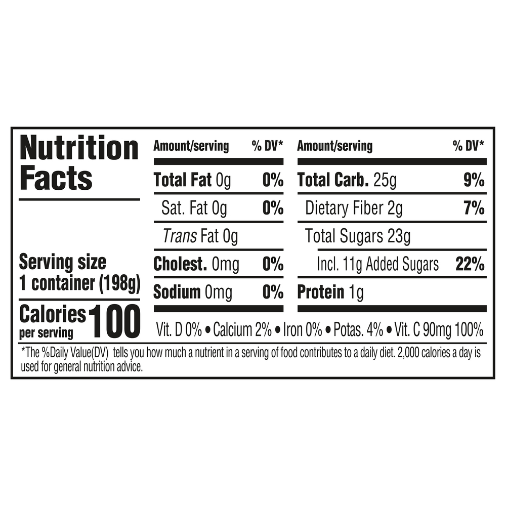 Del Monte Mango Chunks, in Extra Light Syrup-Nutrition-Facts