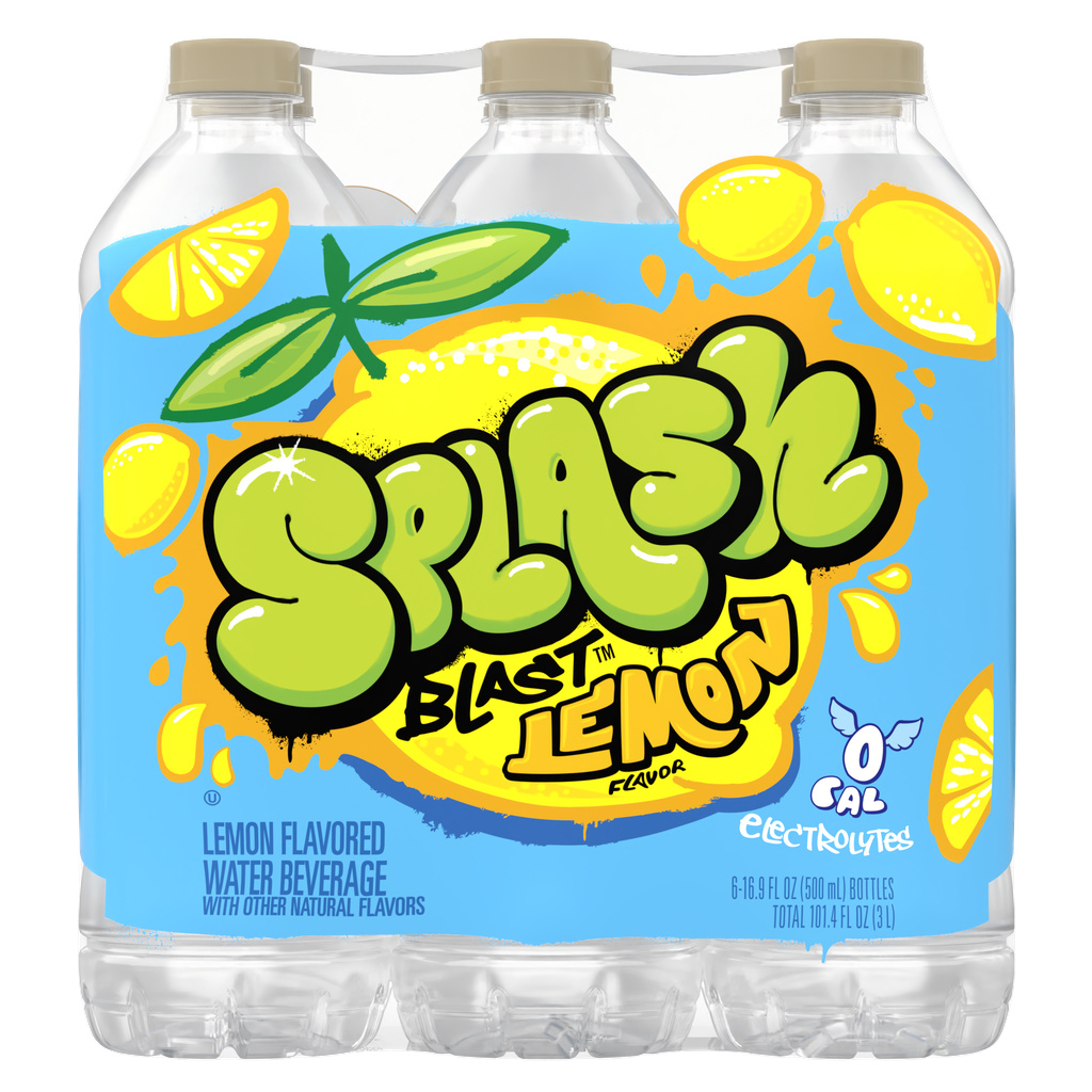 Splash Refresher Flavored Water Beverage, Lemon-Hero