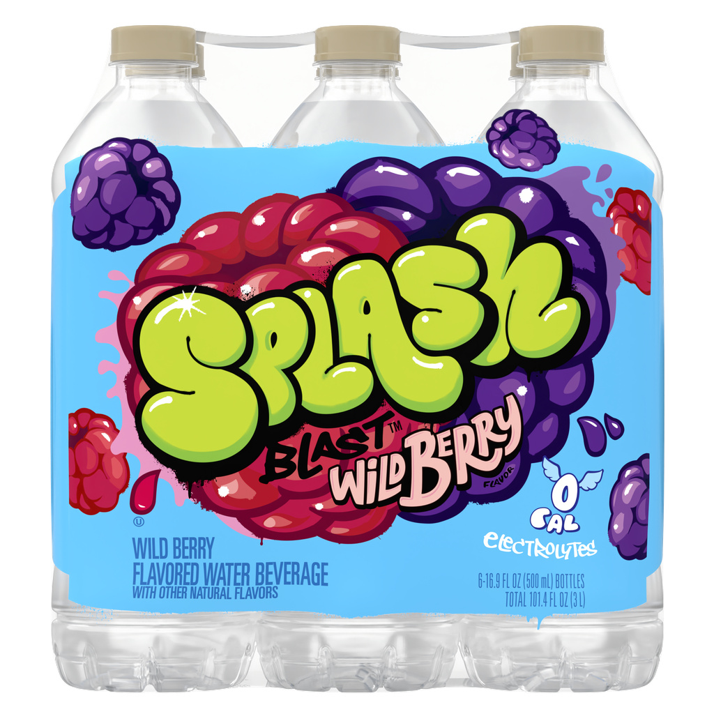 Splash Refresher Flavored Water Beverage, Wild Berry-Hero