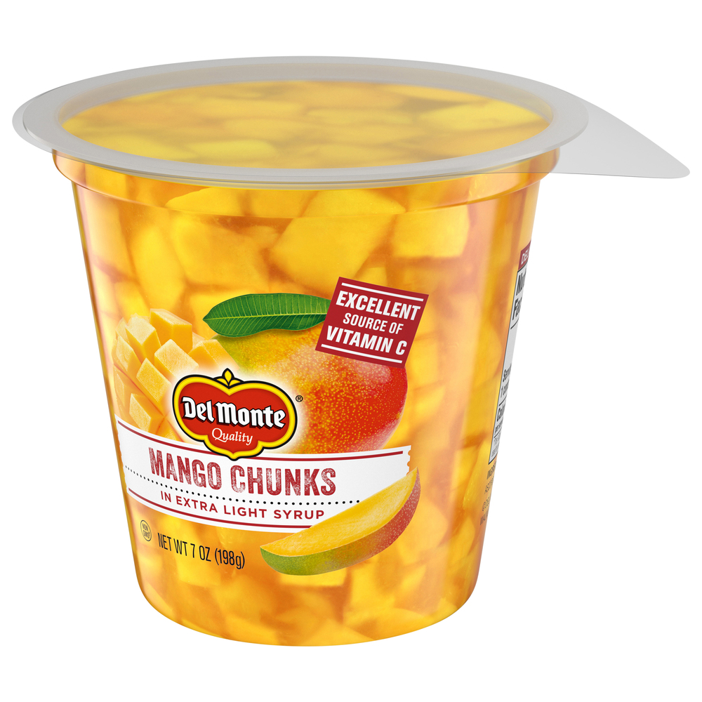 Del Monte Mango Chunks, in Extra Light Syrup-Front-Right-Elevated