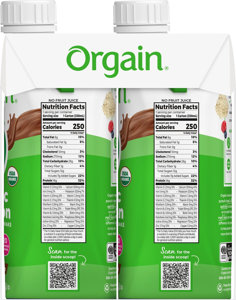 Orgain Organic Nutrition Nutritional Shake, Creamy Chocolate Fudge ...