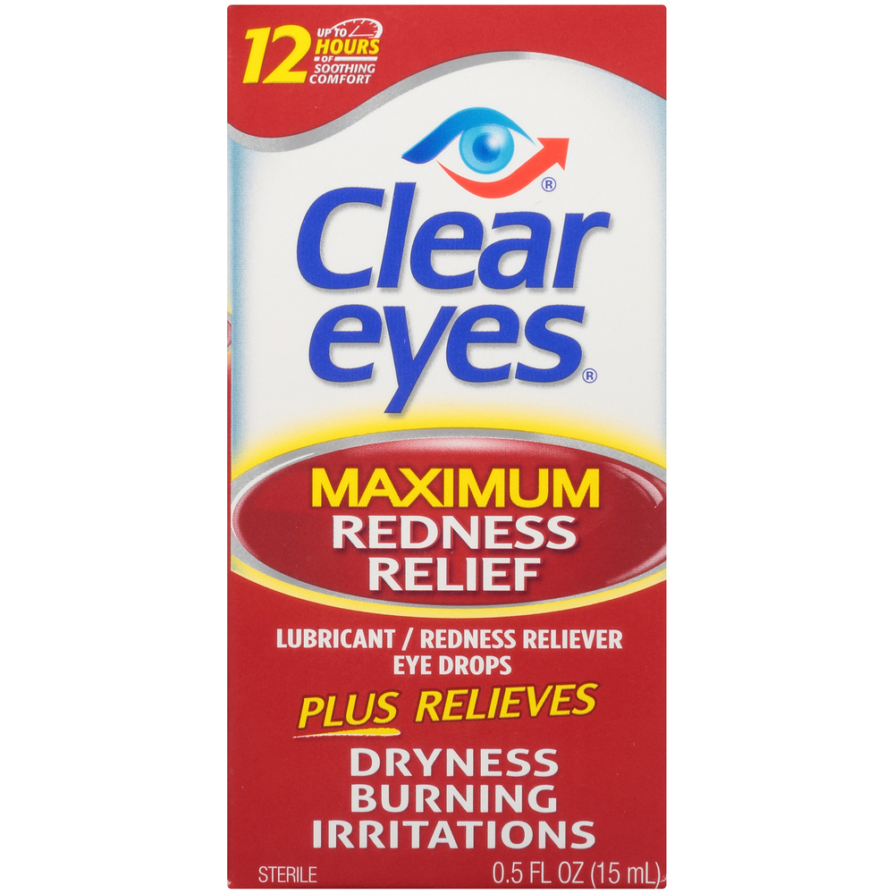 Clear Eyes Maximum Redness Relief Lubricant/Redness Reliever Eye Drops-Main