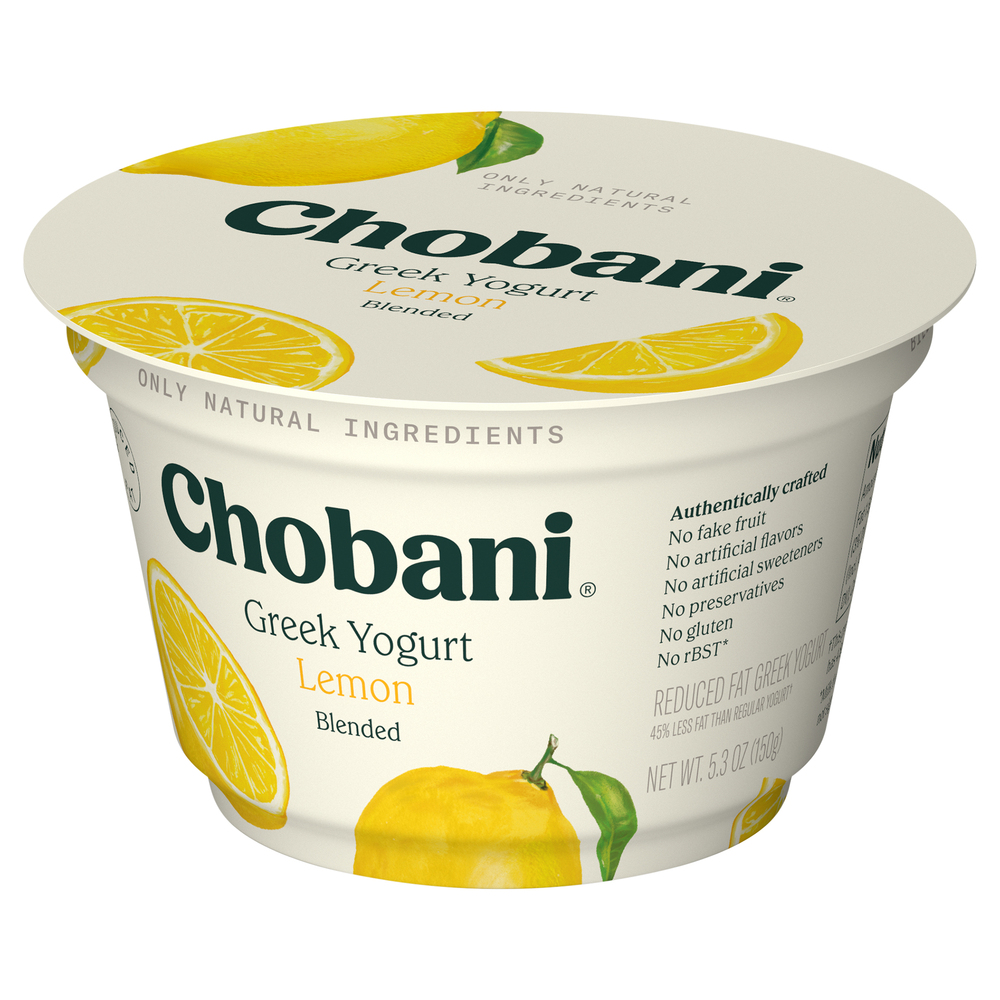 Chobani Yogurt, Greek, Blended, Lemon-Front-Right-Elevated