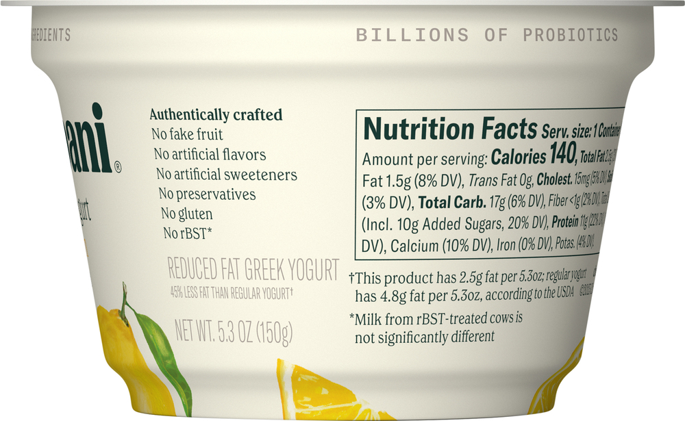 Chobani Yogurt, Greek, Blended, Lemon-Planogram-Right
