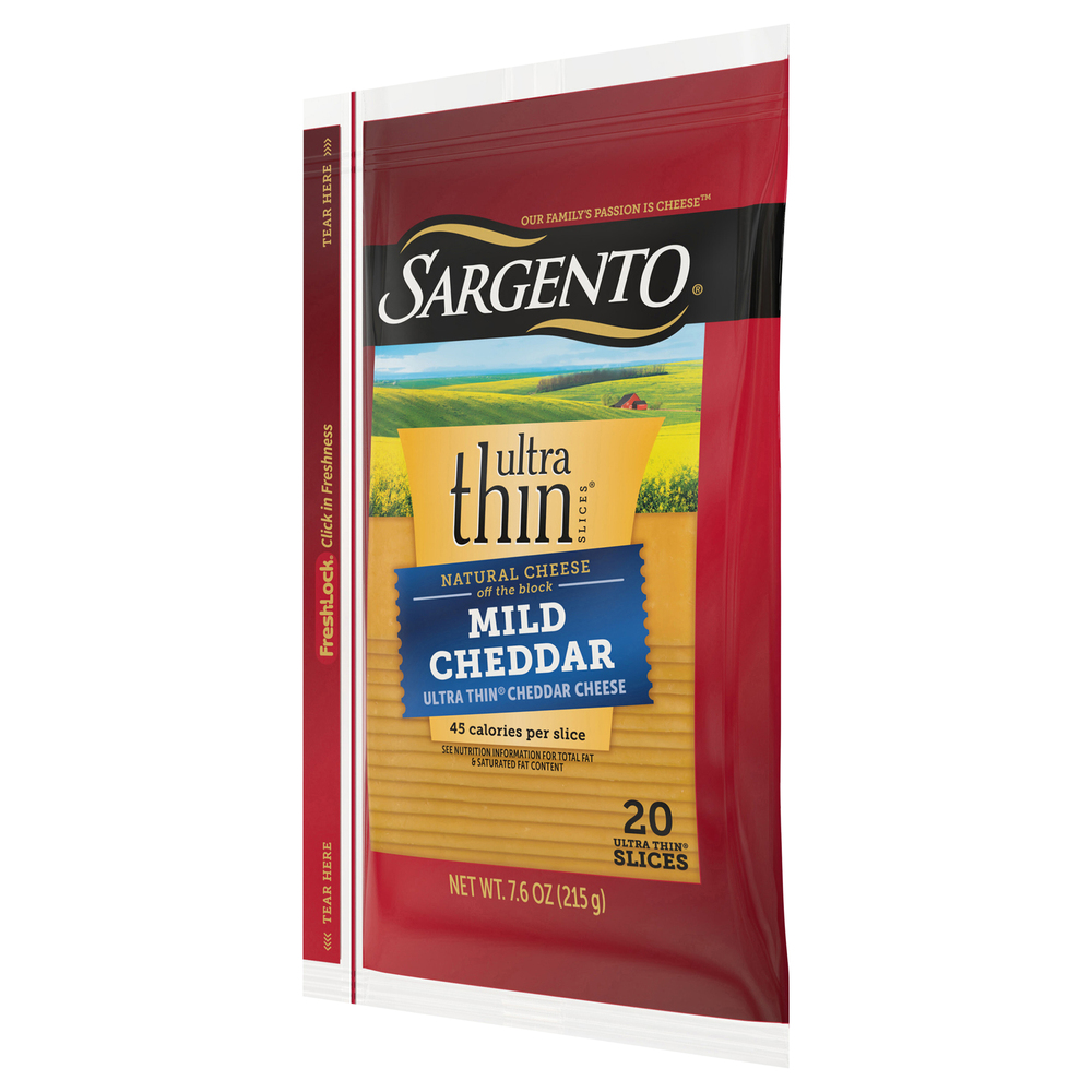 Sargento Ultra Thin Cheese Slices, Natural, Mild Cheddar-Front-Right ...