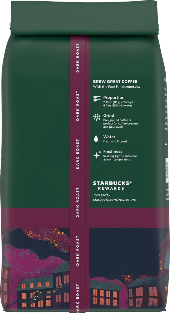 Starbucks Coffee, Ground, Dark Roast, French Roast-Planogram-Back