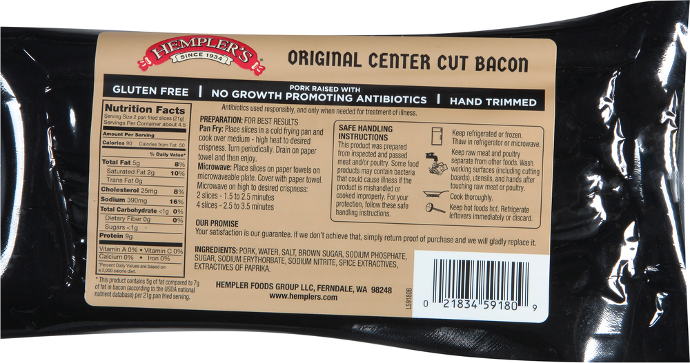Hempler's Thick Cut Center Cut Original Bacon-Planogram-Back