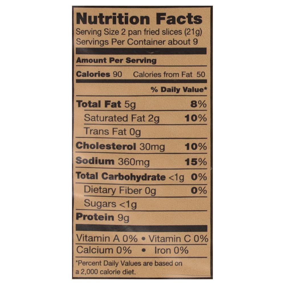 Hempler's Bacon, Center Cut, Applewood, Uncured-Nutrition-Facts