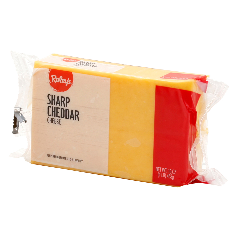 Raley's Cheese, Sharp Cheddar-Front-Right-Elevated