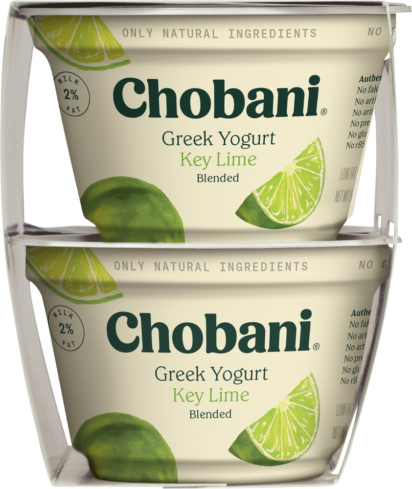 Chobani Yogurt, Greek, Low-Fat, Blended, Key Lime, Value 4 Pack ...