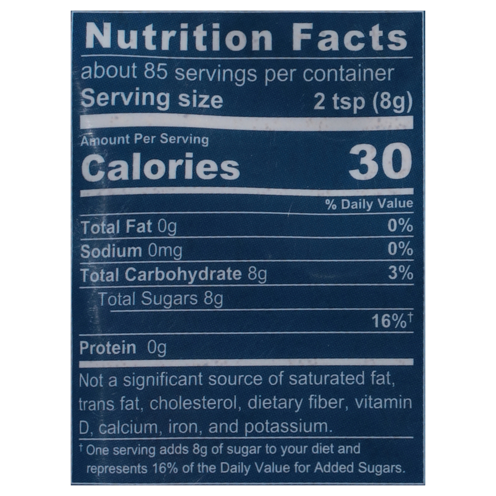 Brown Sugar Nutrition Label