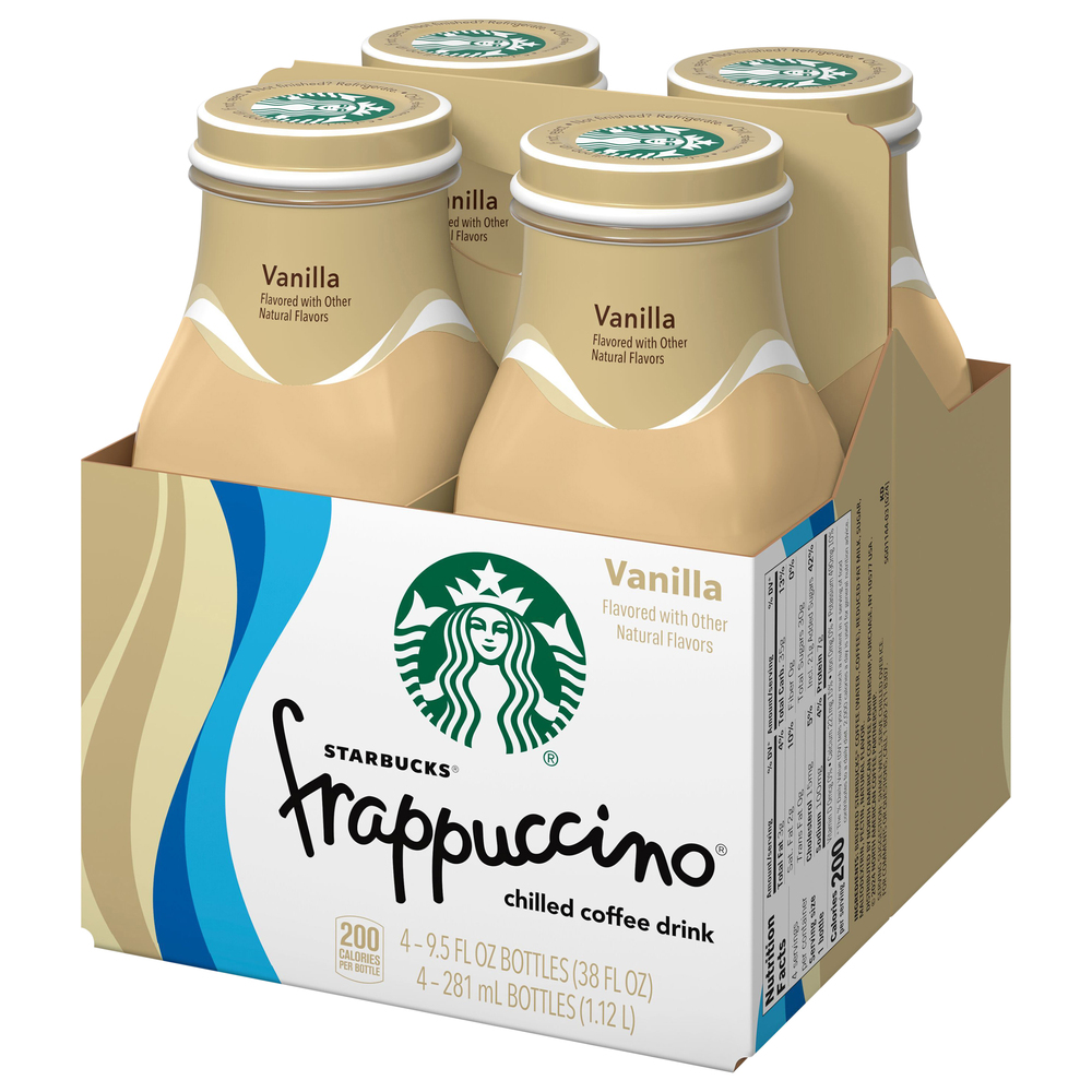 Starbucks Frappuccino Coffee Drink, Chilled, Vanilla-Front-Right-Elevated
