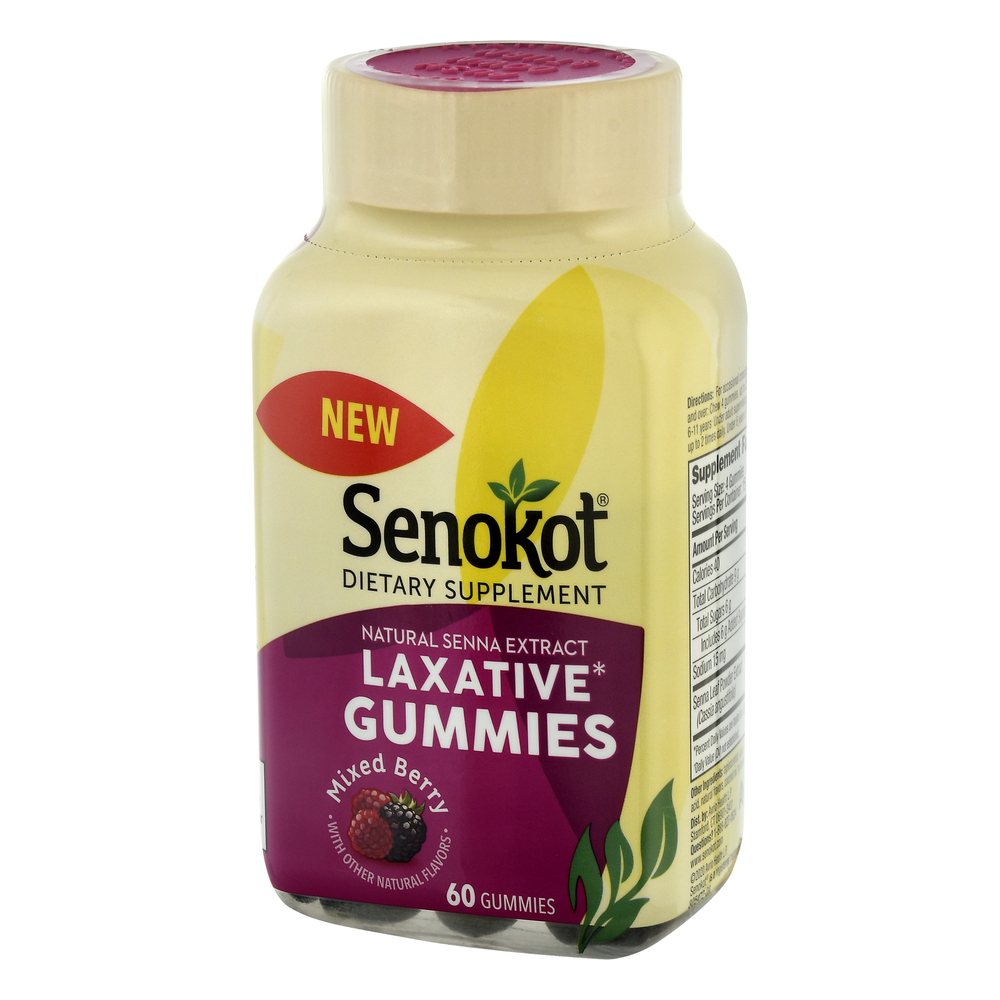 Senokot Laxative, Mixed Berry, Gummies-Front-Right-Elevated