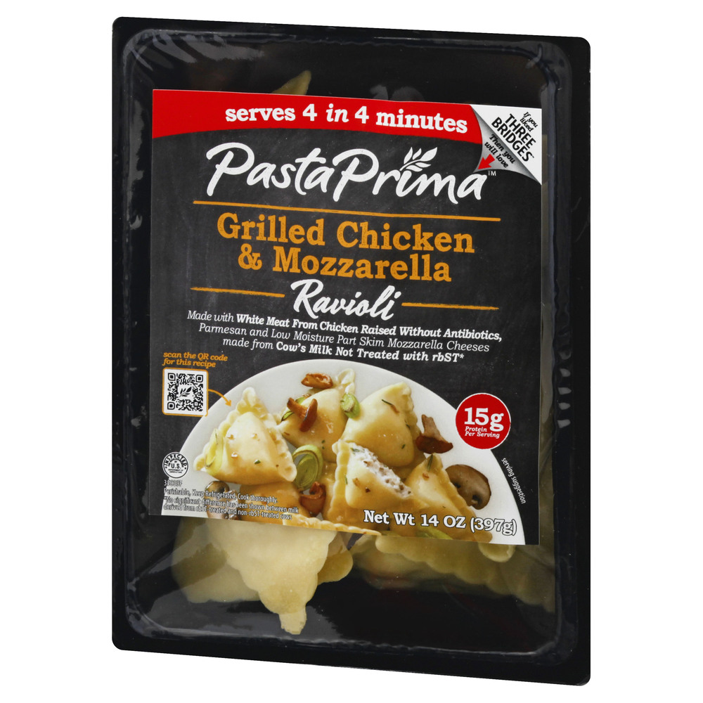 Pasta Prima Ravioli, Grilled Chicken & Mozzarella-Front-Right-Elevated