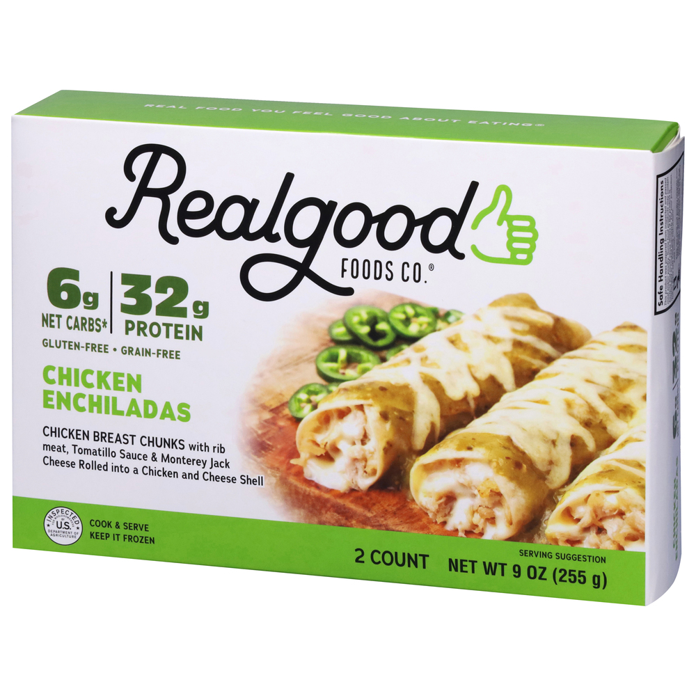 Realgood Foods Co. Chicken Enchiladas-Front-Right-Elevated