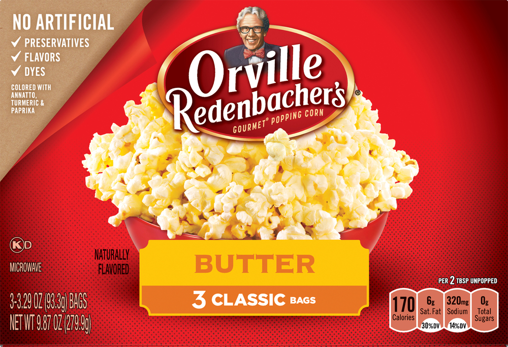 Orville Redenbacher's Popping Corn, Gourmet, Butter, Classic Bags, 3 ...