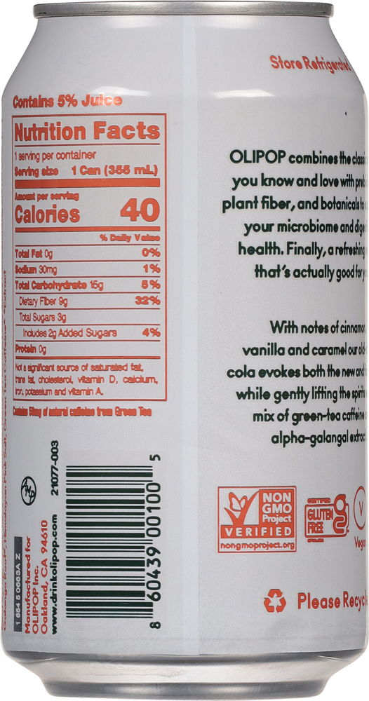 Olipop Soda, Vintage Cola-Planogram-Back