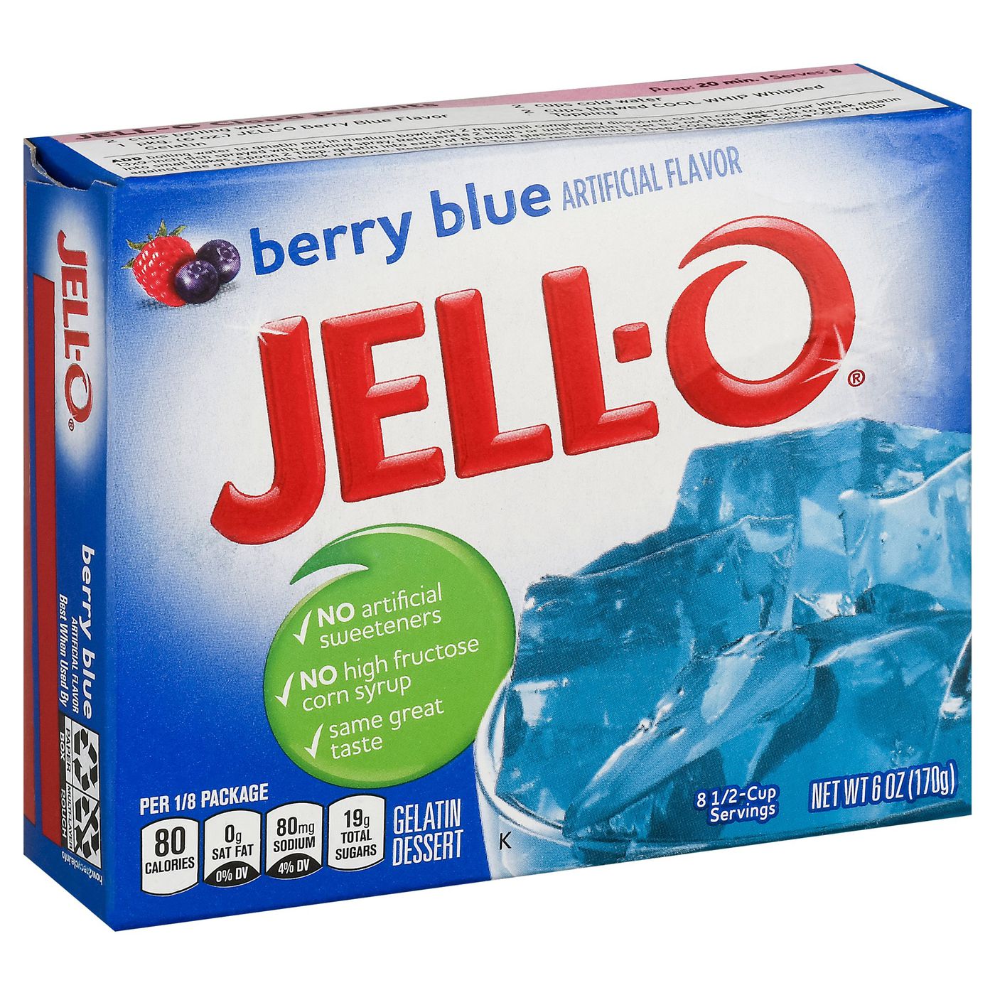 Jell-O Gelatin Dessert, Berry Blue-Main