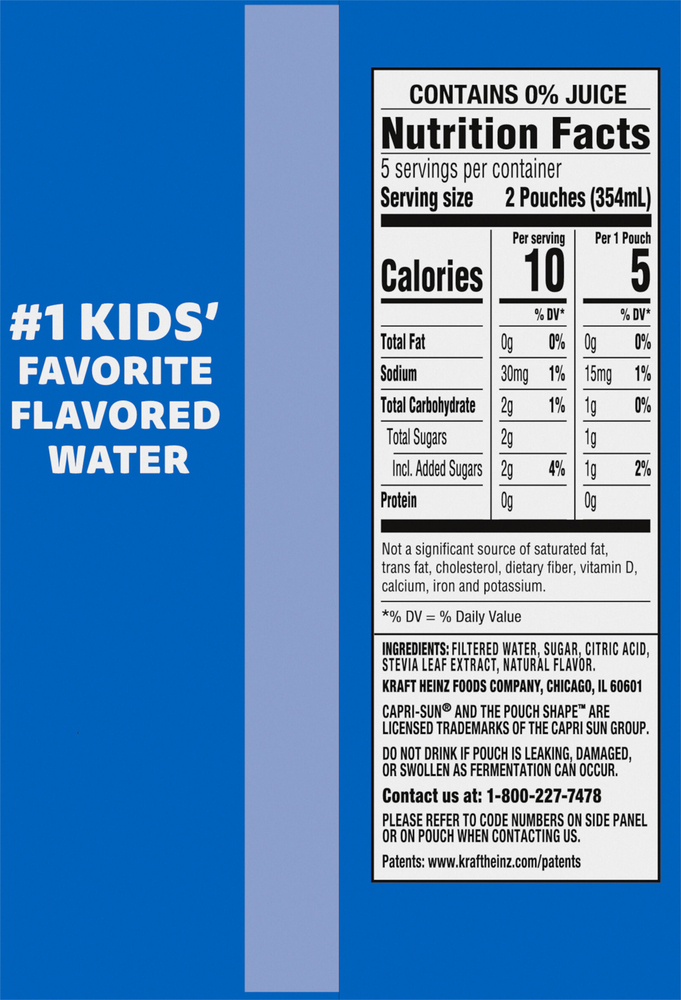 Capri Sun Roarin' Waters Flavored Water Beverage, Tropical Punch ...