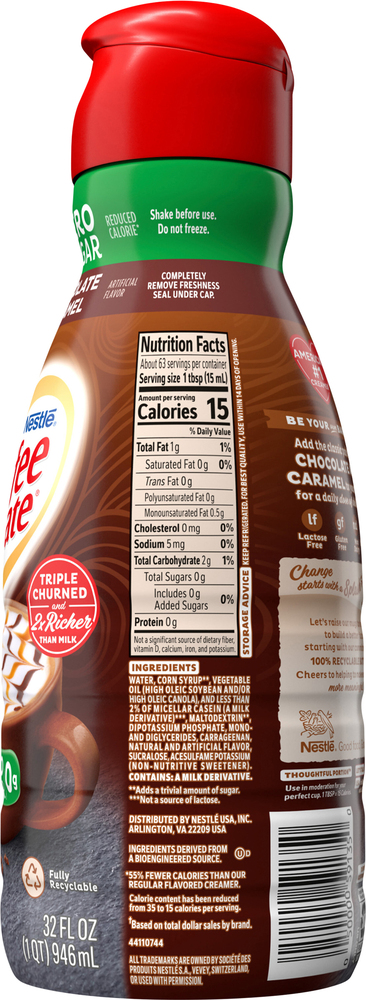 Coffee-Mate Coffee Creamer, Zero Sugar, Chocolate Caramel-Planogram-Back