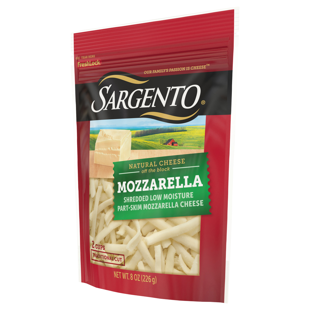 Sargento Off the Block Shredded Cheese, Natural, Part-Skim, Low ...