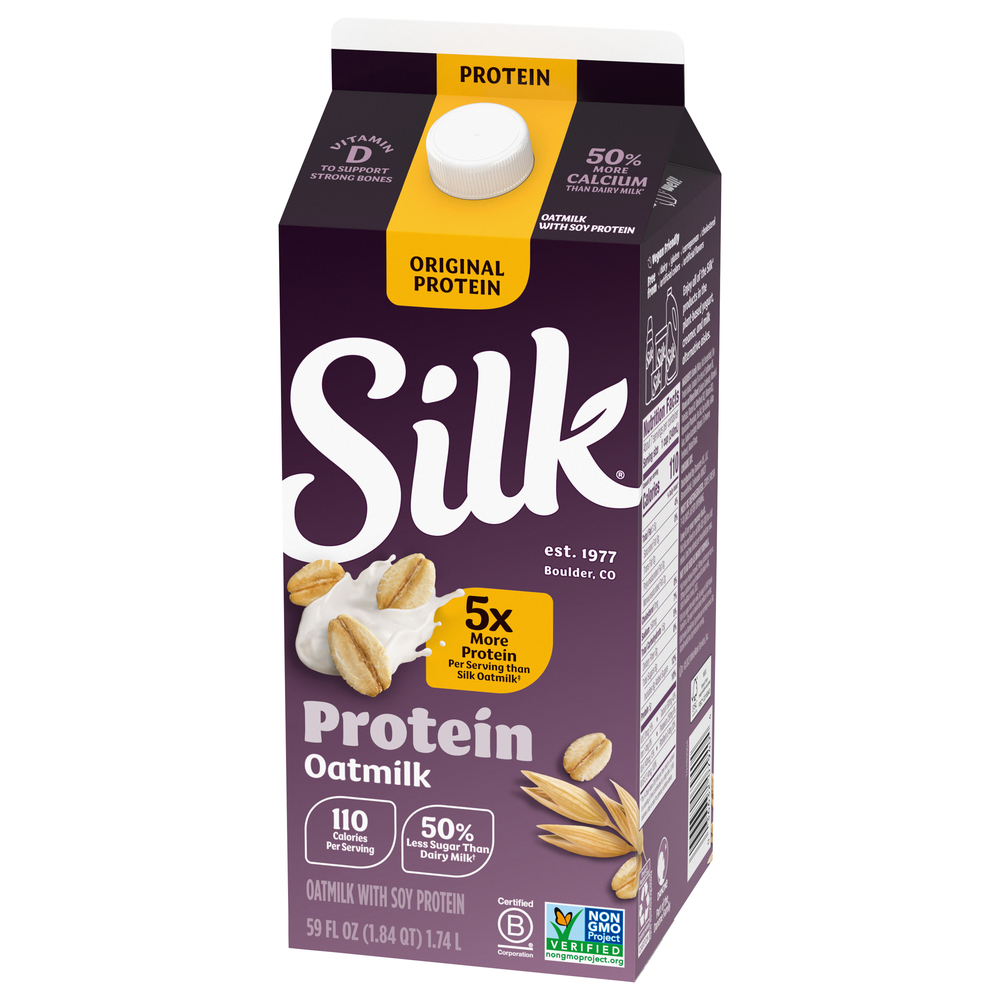 Silk Oatmilk, Original, Protein-Front-Right-Elevated