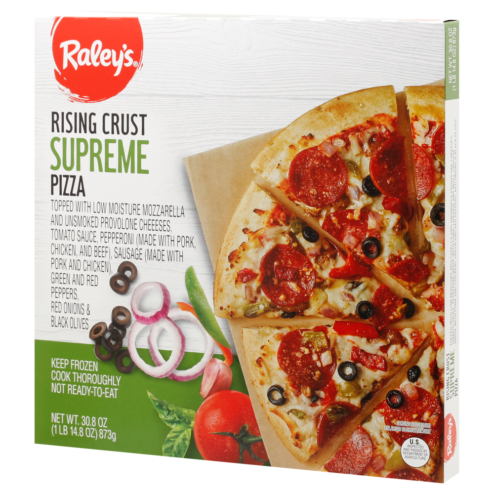Raley's Pizza, Rising Crust, Supreme-Front-Right-Elevated