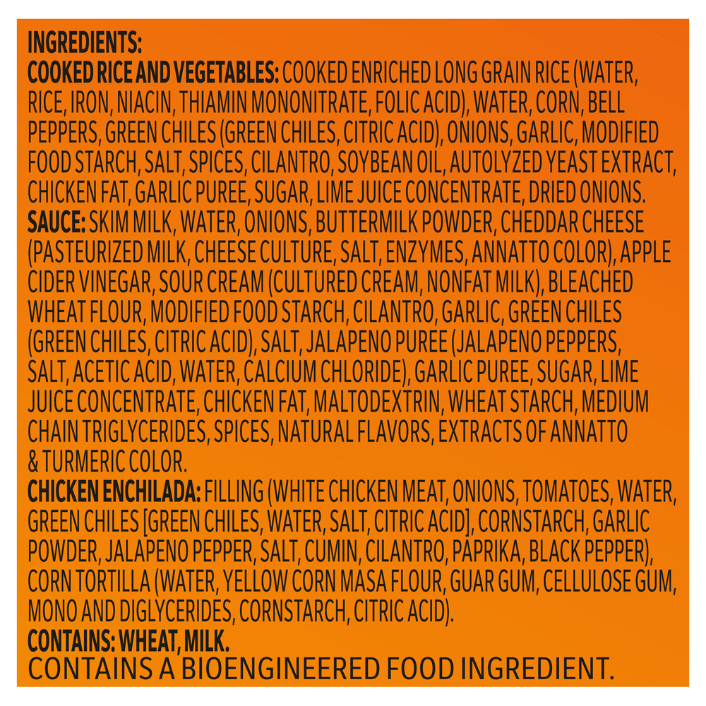 Lean Cuisine Comfort Cravings Chicken Enchilada Suiza-Ingredients