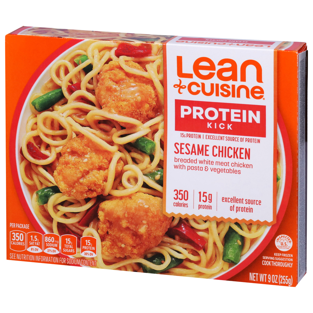 Lean Cuisine Protein Kick Sesame Chicken-Front-Right-Elevated