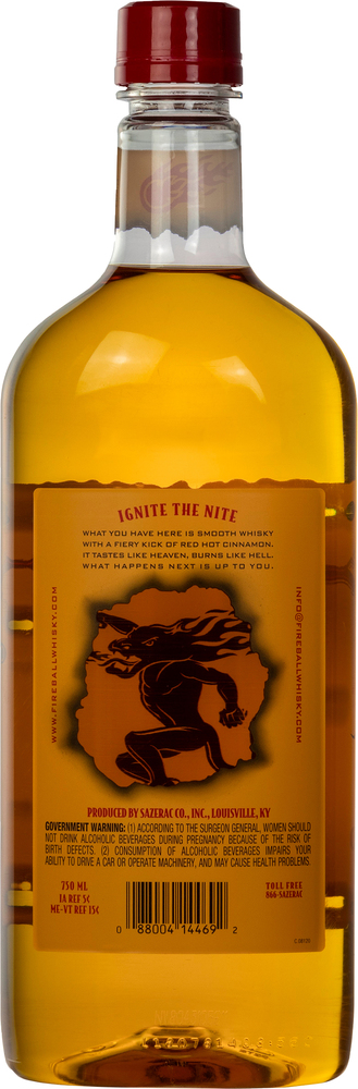 Fireball Whiskey Back Of Bottle