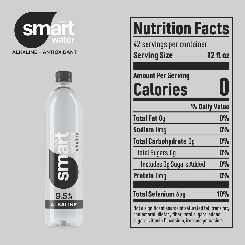 Smartwater Alkaline Water, 9.5+ pH-Nutrition-Facts