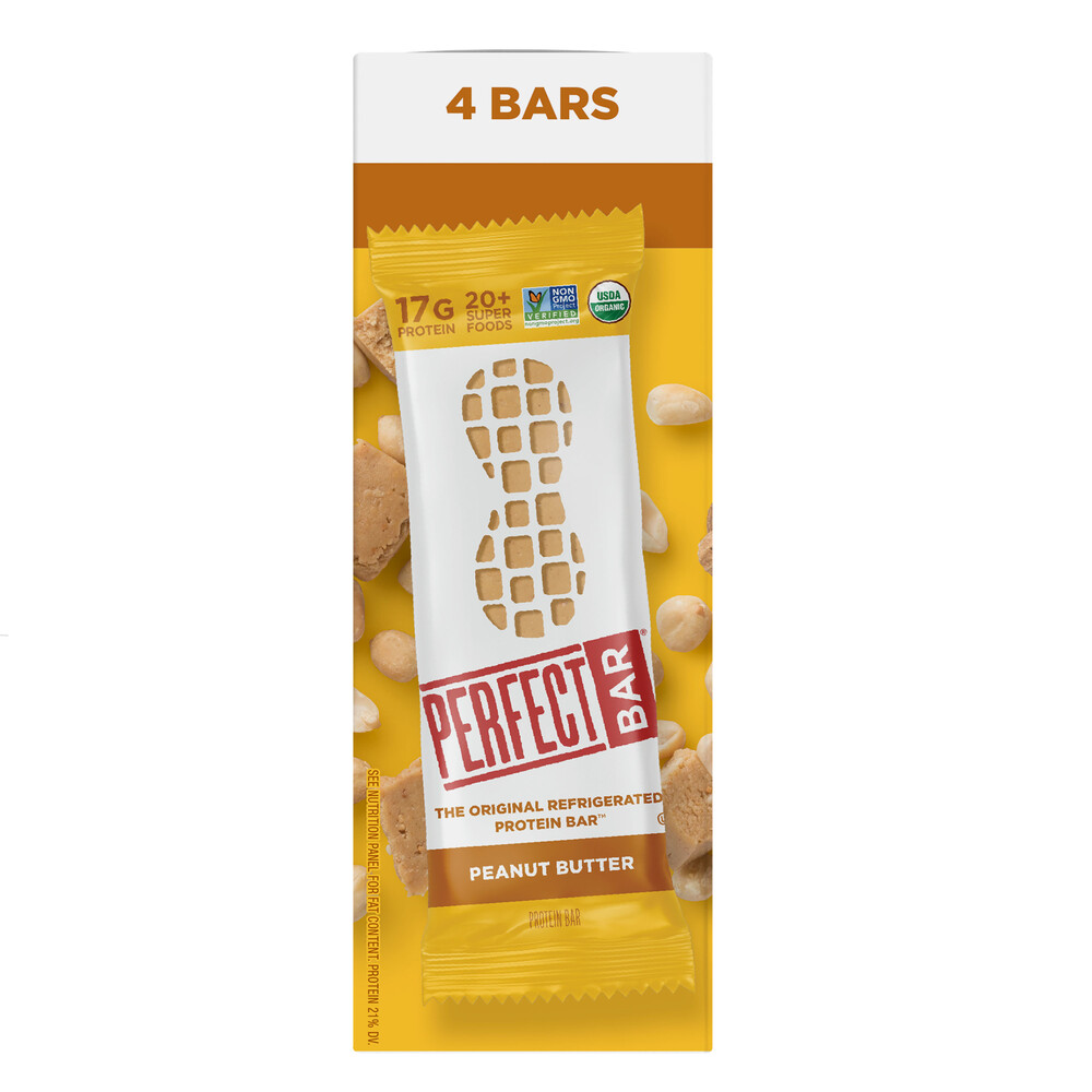 PERFECT BAR Gluten-Free Peanut Butter Refrigerated Protein Bar, Organic ...
