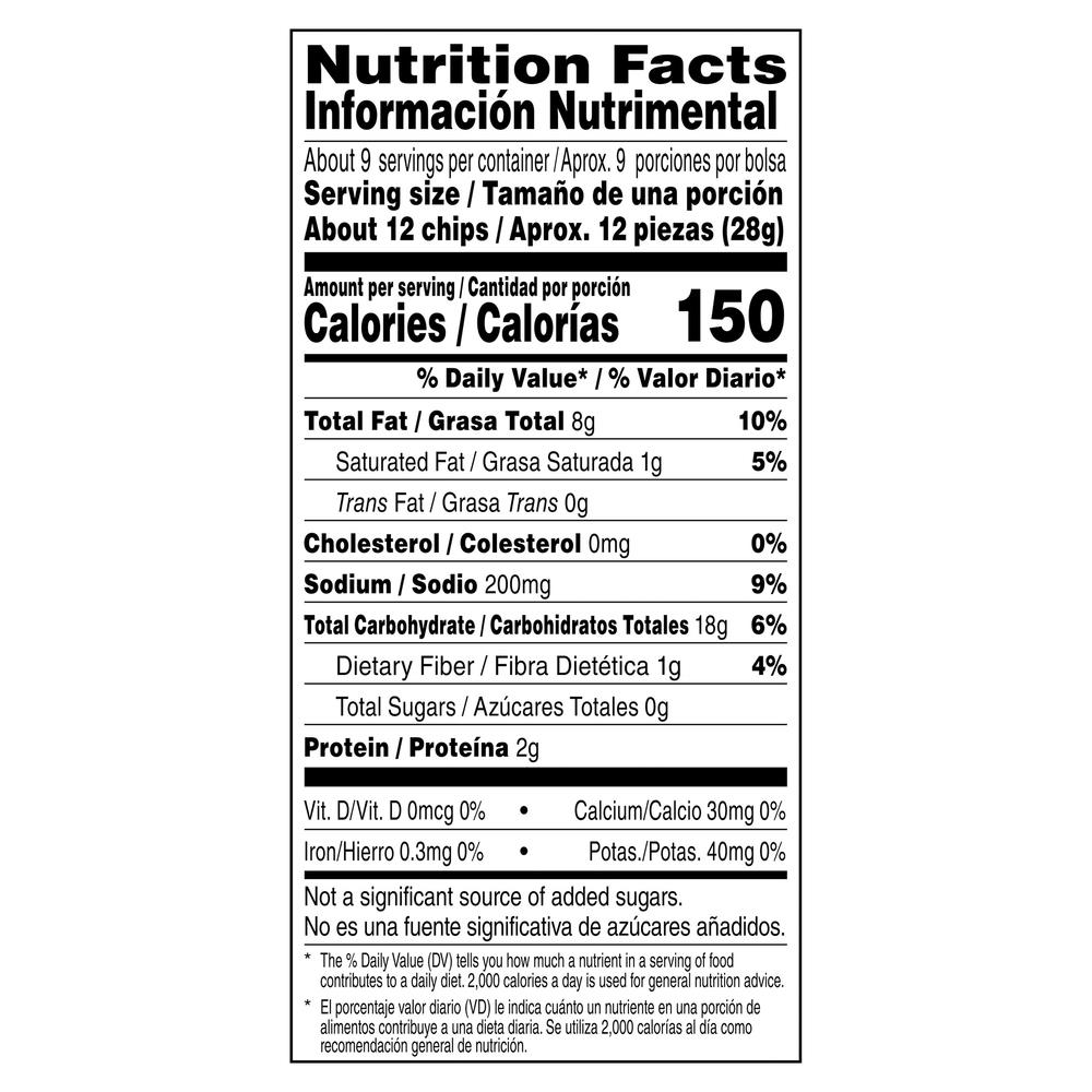 Doritos Tortilla Chips, Flamas Flavored-Nutrition-Facts